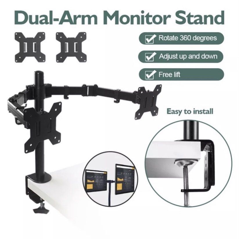 Dual LED Monitor Mount with C-clamp on Carousell