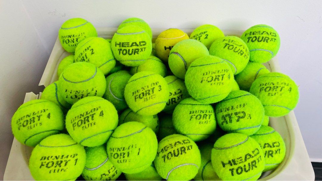 Dunlop Tennis Balls used for 3 hours, Sports Equipment, Sports & Games ...