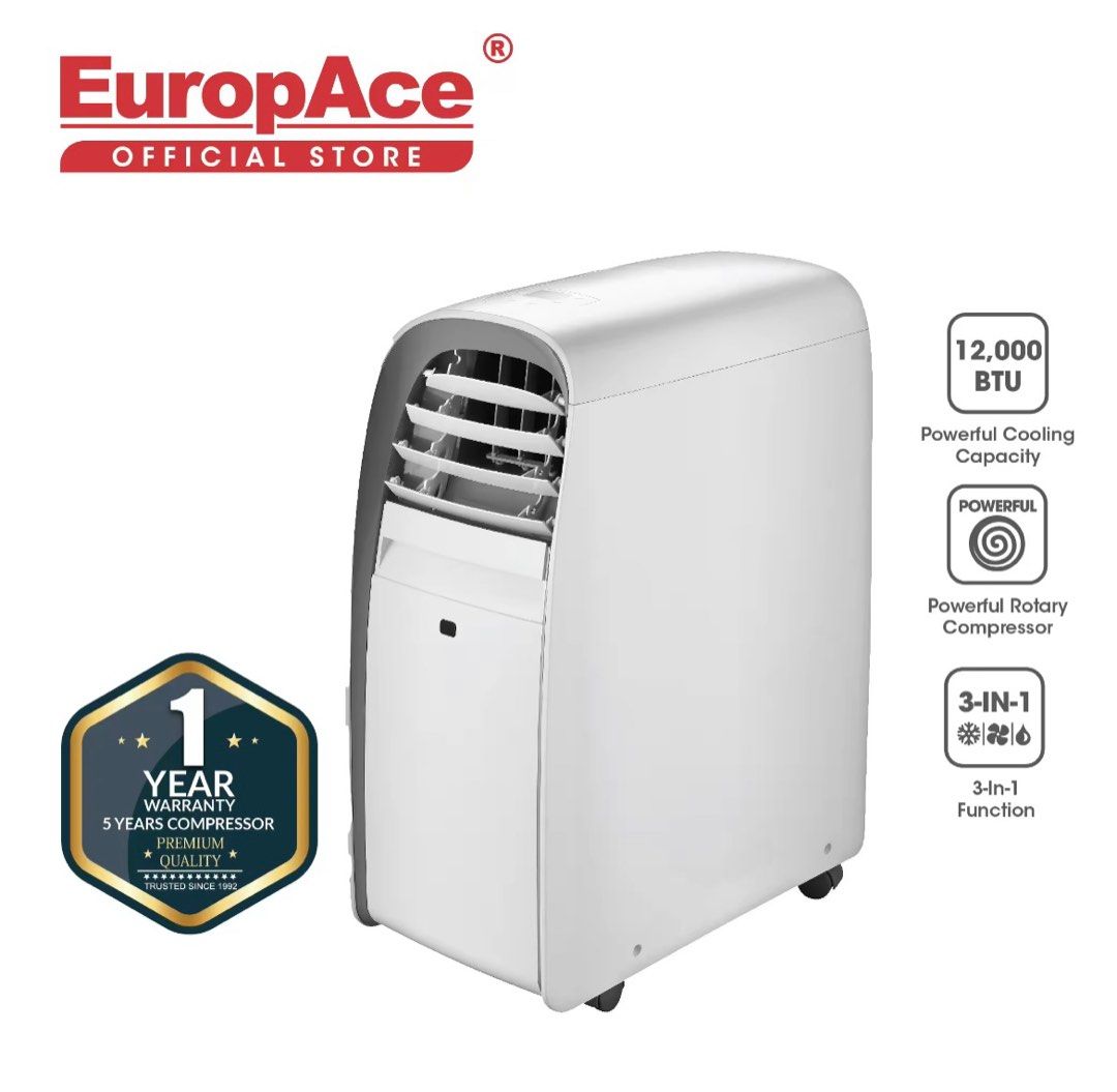 Epac 12T3 Europace portable Aircon 12000btu, TV & Home Appliances, Air ...