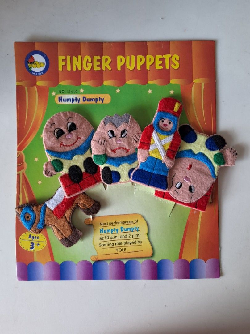 Finger puppets Humpty Dumpty, Babies & Kids, Infant Playtime on Carousell