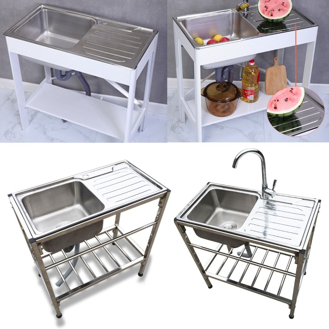 Free Tap Sink With Platform / Kitchen sink With Stand / Stainless steel ...