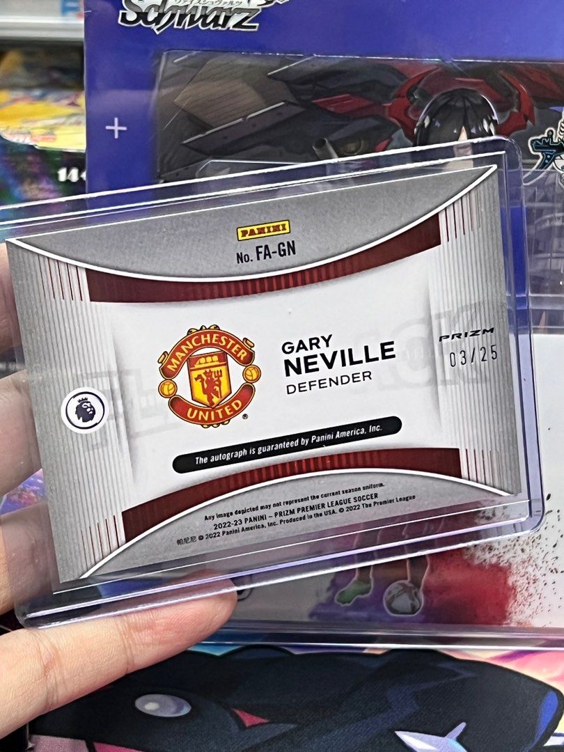 Gary Neville Autograph 03/25 Panini Prizm EPL Hobby Box, Hobbies & Toys ...