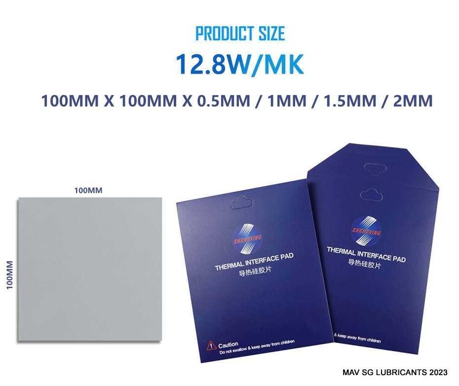 Genuine 100MM x 100MM X 0.5/1/1.5/2MM 12.8W/mk Thermal Pad ZHENZXING ...