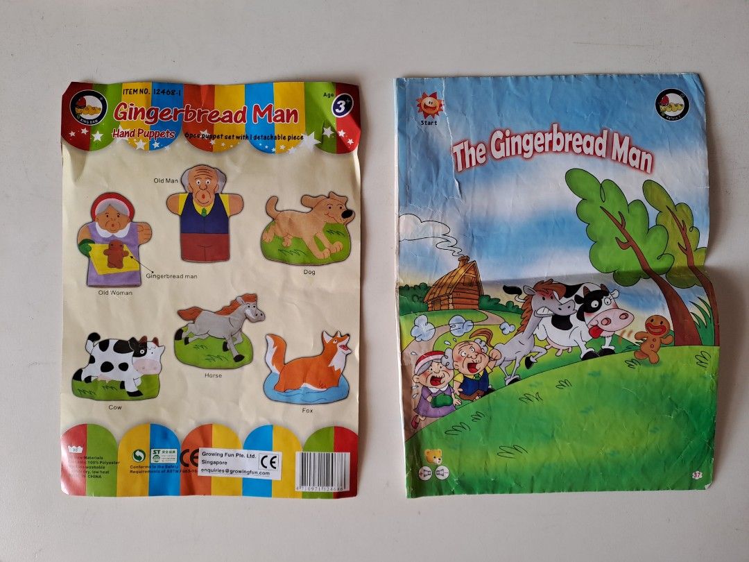Gingerbread Man Hand Puppets, Babies & Kids, Infant Playtime on Carousell