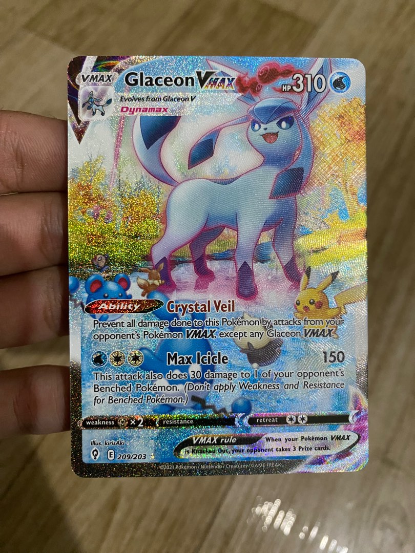 Glaceon VMAX Alternate Art - Pokemon Evolving Skies AA, Hobbies & Toys ...