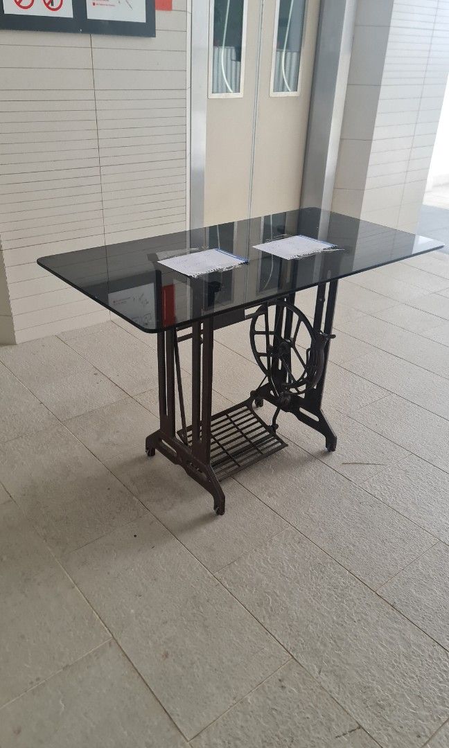 Glass Sewing Machine table., Furniture & Home Living, Home Decor, Other ...