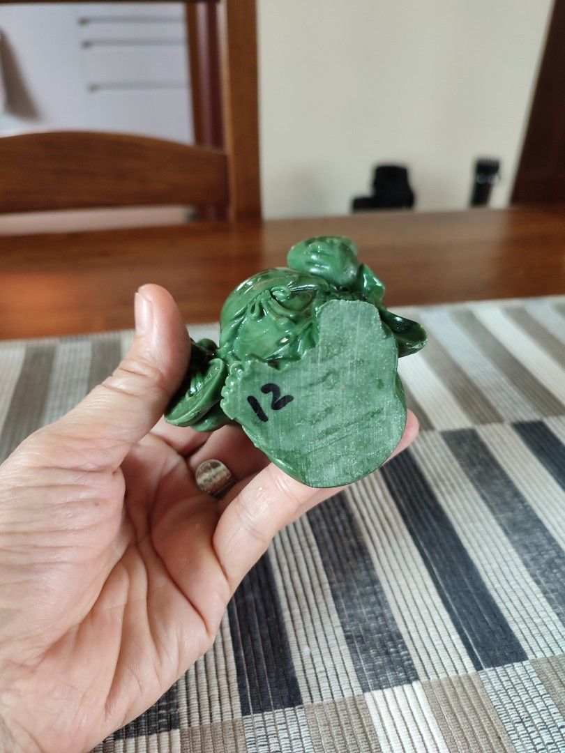 Greenstone Laughing Buddha Figurine, Furniture & Home Living, Home ...