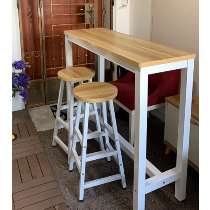 Home High Dining Table with Stool Wood Top 3 DAYS DELIVERY, Furniture ...