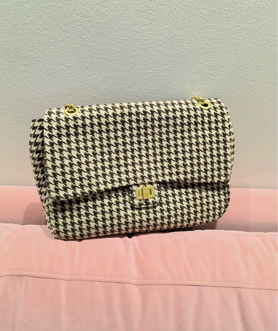 Houndstooth Pattern Bag, Women's Fashion, Bags & Wallets, Shoulder Bags ...