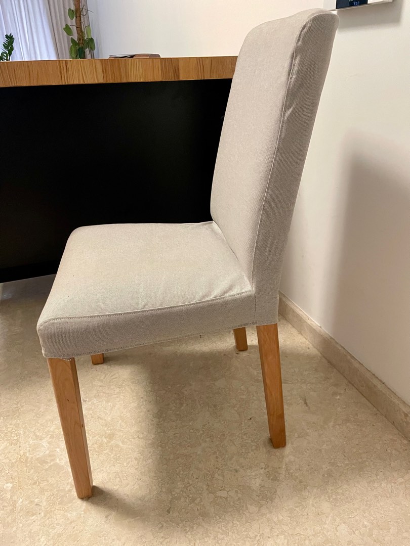 IKEA BERGMUND Chair, oak effect/Orrsta light grey, Furniture & Home ...