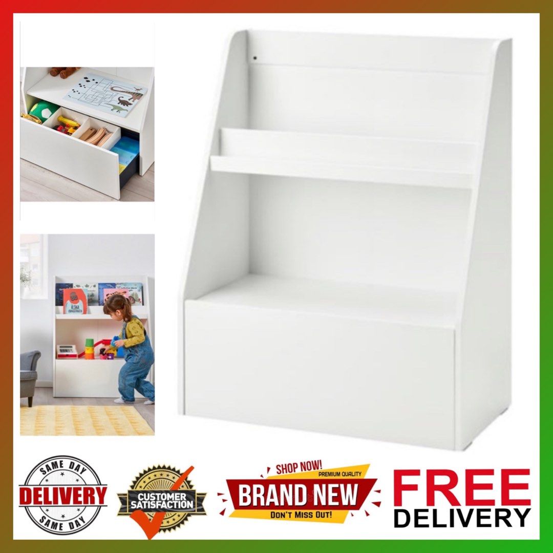 Ikea Bookcase, Bookshelf, BERGIG Book display with storage White ...