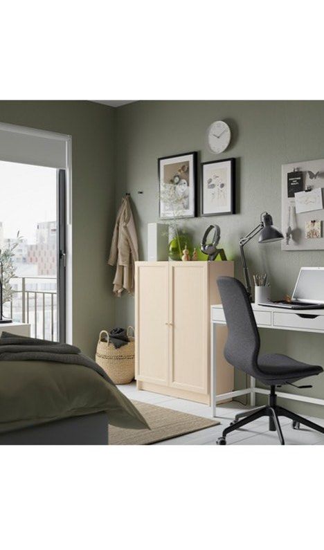 Bookcase, Bookshelf, BILLY / OXBERG Bookcase with doors Birch effect ...