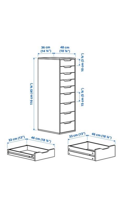 Drawer unit, Alex ,ALEX Drawer unit with 9 drawers Black-brown ,36×116 ...