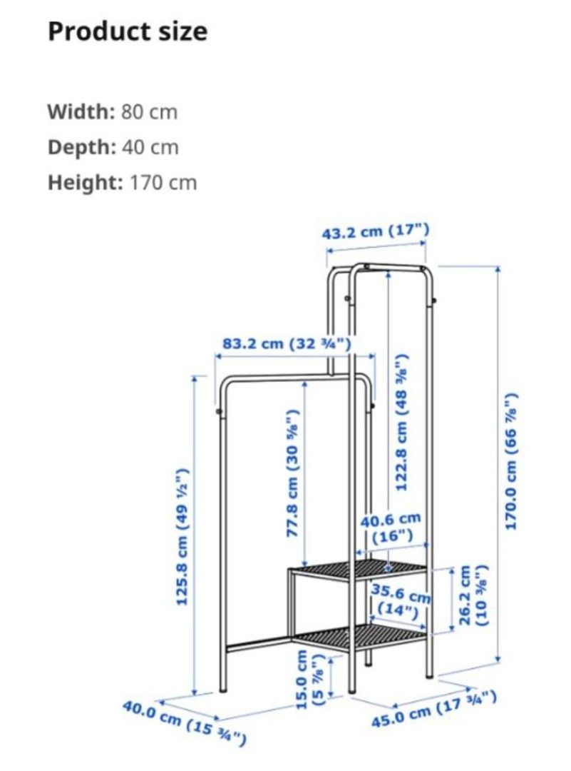 Ikea Nikkeby clothing rack, Furniture & Home Living, Furniture, Shelves, Cabinets & Racks on ...