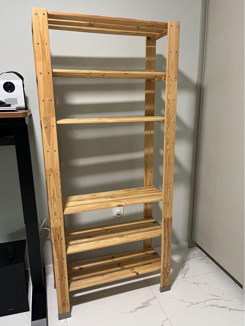 IKEA shelves HEJNE 1 section, softwood, 78x31x171 cm (6 shelves ...