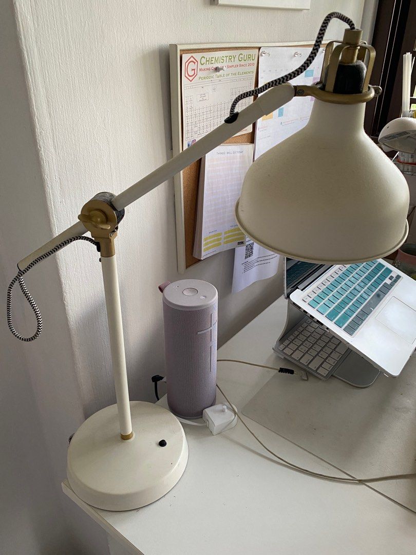 IKEA White Ranarp Desk Lamp, Furniture & Home Living, Lighting & Fans ...