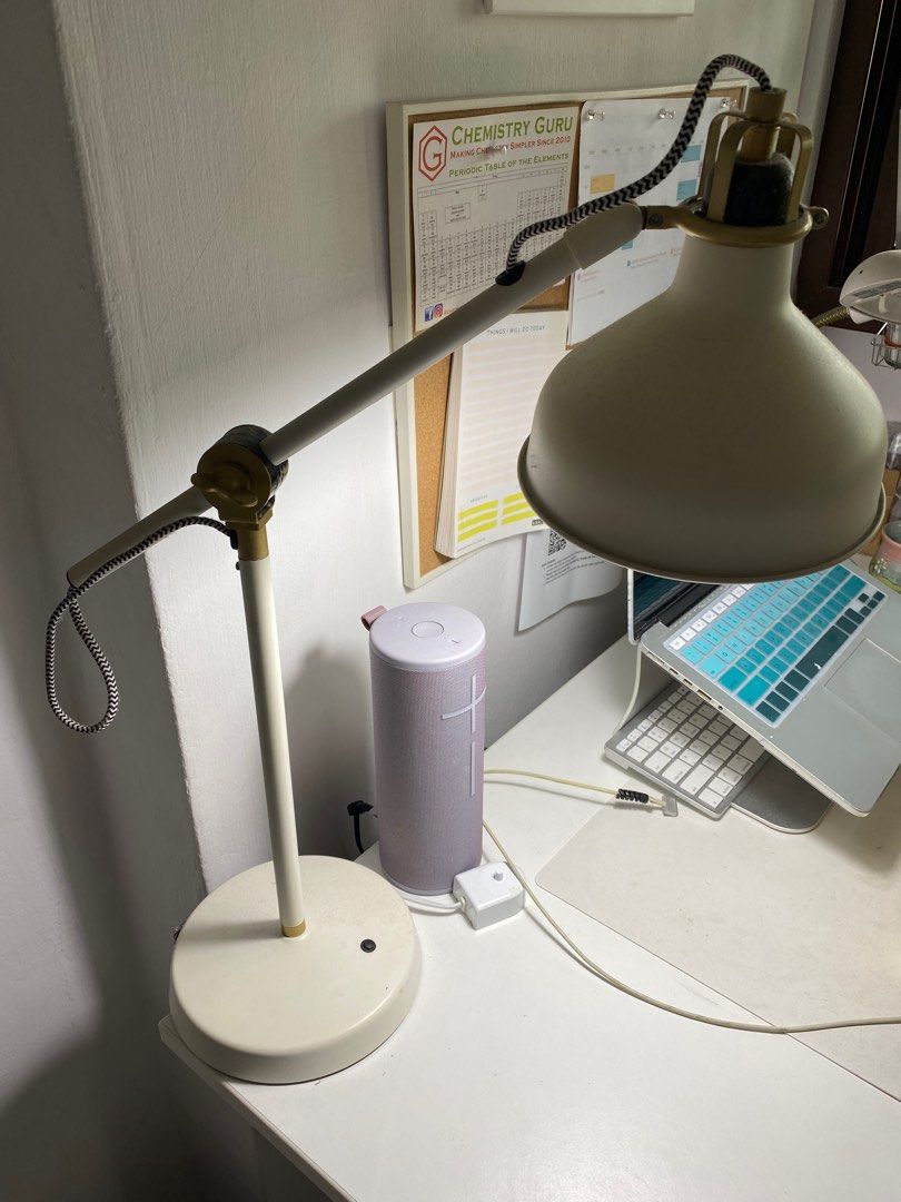 IKEA White Ranarp Desk Lamp, Furniture & Home Living, Lighting & Fans ...