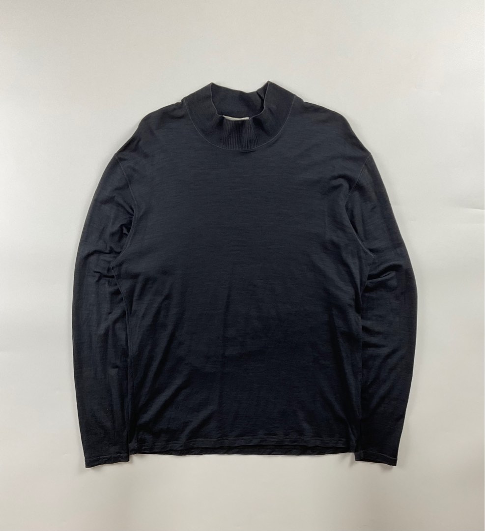 Issey Miyake Steve Jobs Mock Neck Wool Shirt on Carousell