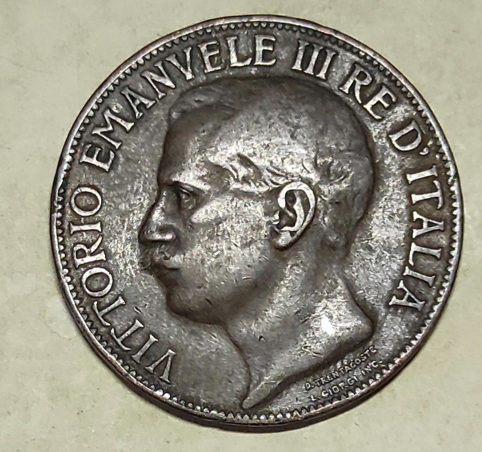 Italy large commemorative 1911 10 centesimi bronze coin italian money ...