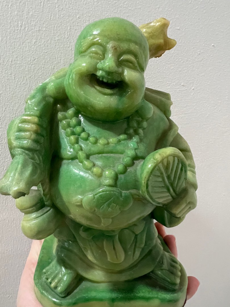 Jade Laughing Buddha, Hobbies & Toys, Memorabilia & Collectibles, Vintage Collectibles on Carousell