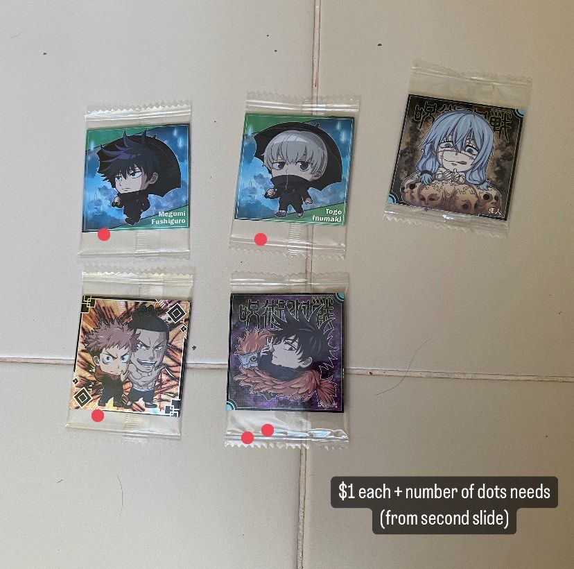 JJK jujutsu kaisen wafer sticker and card megumi toge, Hobbies & Toys ...