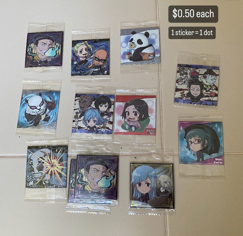 JJK jujutsu kaisen wafer sticker and card megumi toge, Hobbies & Toys ...