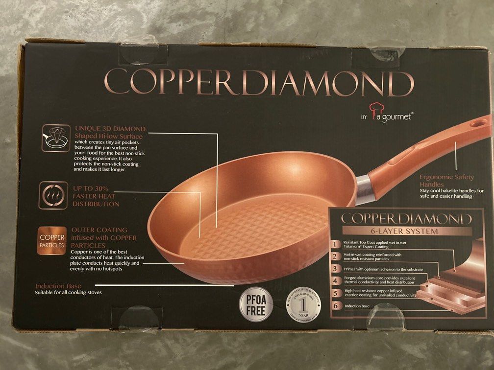 La Gourmet Copper Diamond 5pc cookware set, Furniture & Home Living ...