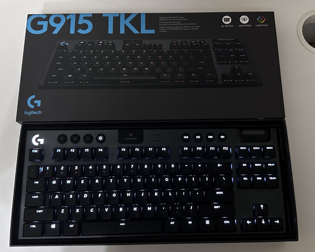Logitech G915 TKL LIGHTSPEED Wireless RGB Mechanical Gaming Keyboard ...
