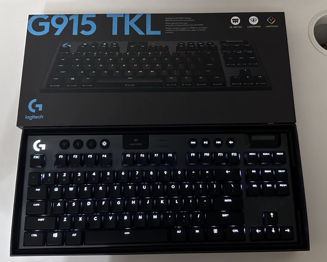 Logitech G915 TKL LIGHTSPEED Wireless RGB Mechanical Gaming Keyboard ...