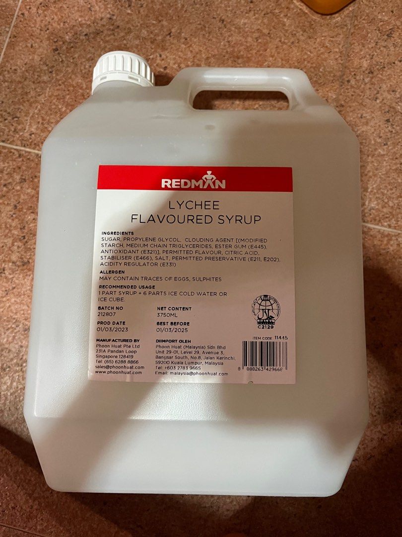 Lychee Flavoured Syrup 5kg, Food & Drinks, Beverages on Carousell