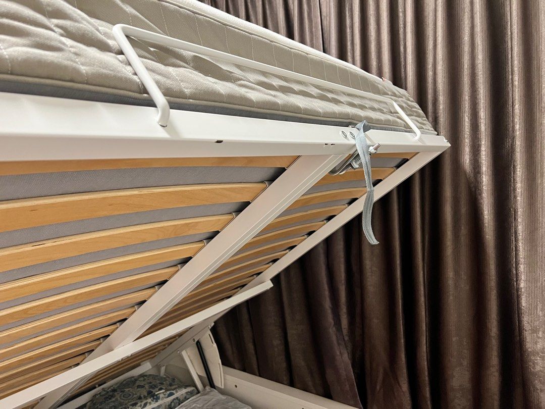 Malm Ottoman Queen-sized Storage Bed (mattress not included), Furniture & Home Living, Furniture ...