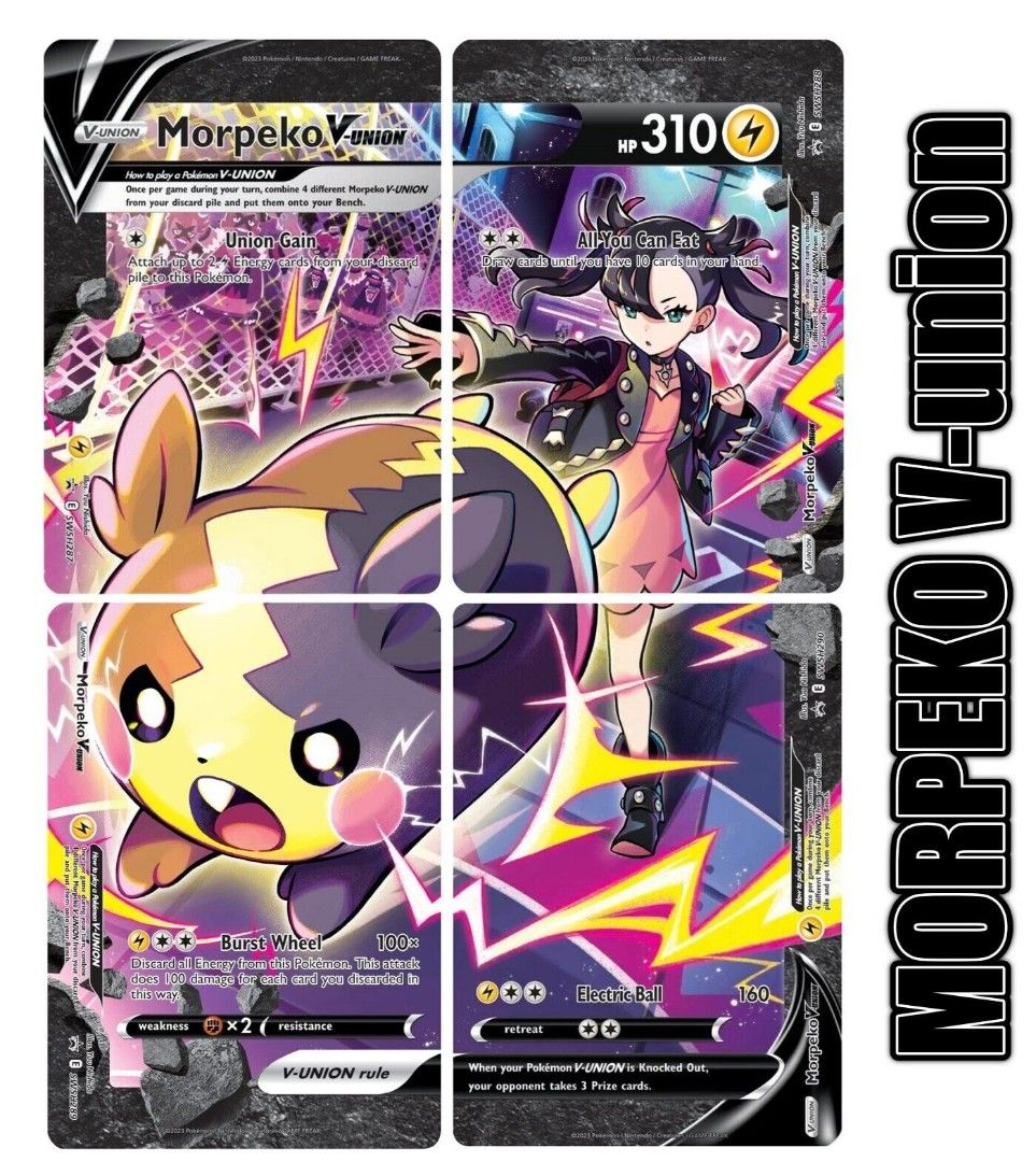 Pokemon Marnie Morpeko V Union Set ( 4 Cards) Crown Zenith, Hobbies & Toys, Toys & Games on ...