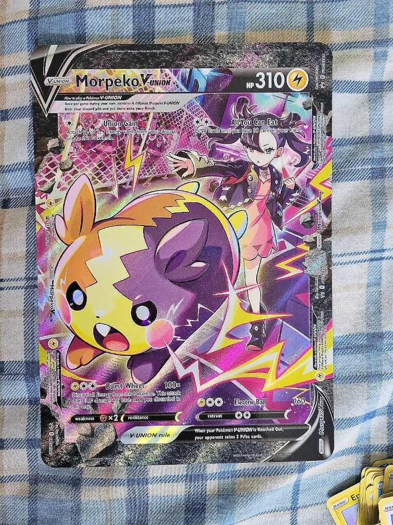 Pokemon Marnie Morpeko V-Union OVERSIZED Card, Hobbies & Toys, Toys ...