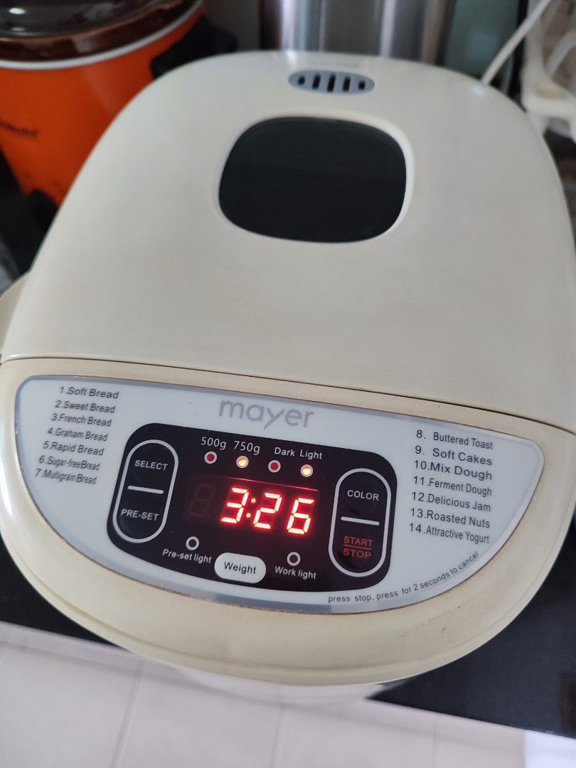 Mayer Bread Maker (model MMBM12), TV & Home Appliances, Kitchen ...