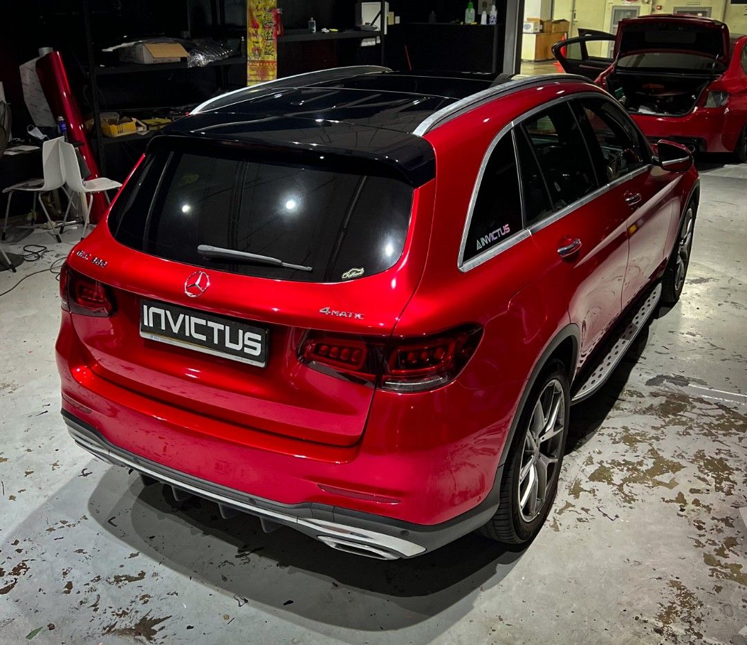 MERCEDES GLC FULL VINYL WRAP - PET SOUL RED, Car Accessories, Car ...