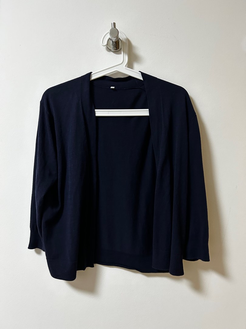 Muji Navy Cardigan M, Women's Fashion, Coats, Jackets and Outerwear on ...