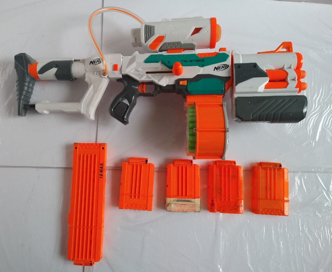 Nerf Modulus Tri-Strike with Extra Cartridges Blaster Toy Gun USA ...