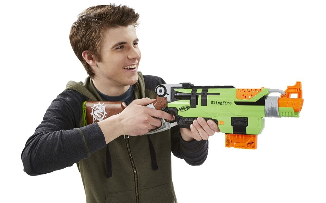 Nerf Zombie Strike Slingfire with Extra Cartridges Blaster Toy Gun USA ...
