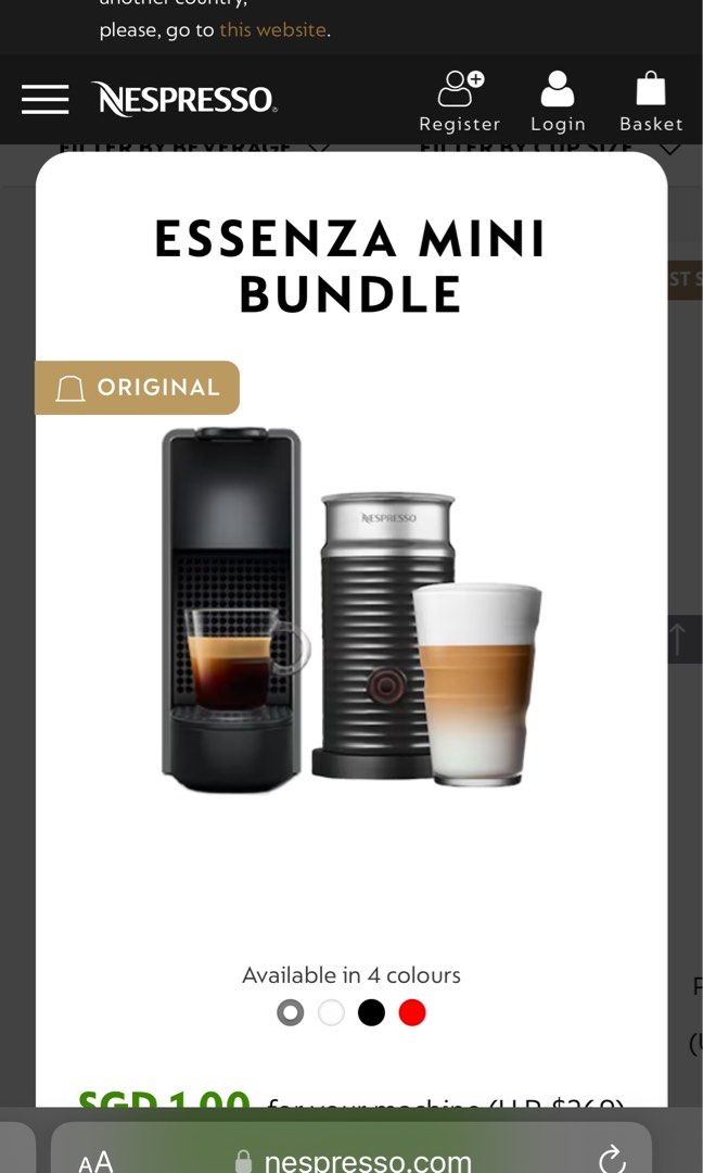 Nespresso essenza mini bundle coffee Machine, TV & Home Appliances ...