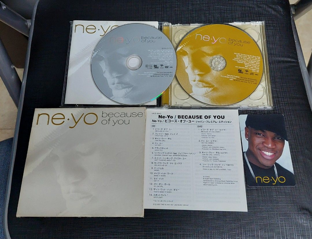 NE-YO Because Of You 日版 CD & DVD 附紙套和年曆咭 日文和英文歌詞書, 興趣及遊戲, 音樂、樂器 & 配件 ...