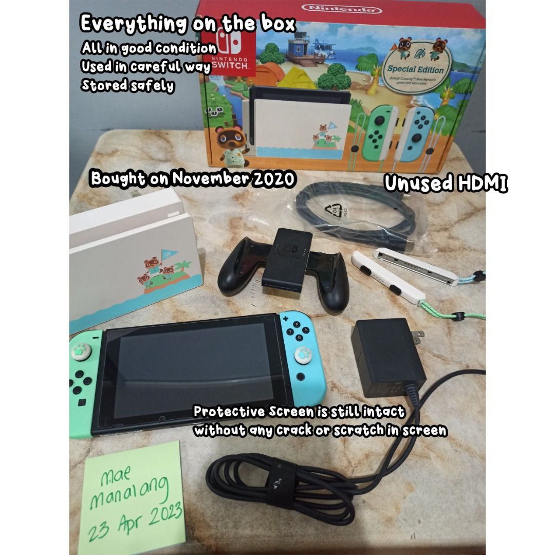 Nintendo Switch Animal Crossing Edition + GAMES and ACCESSORIES SET ...