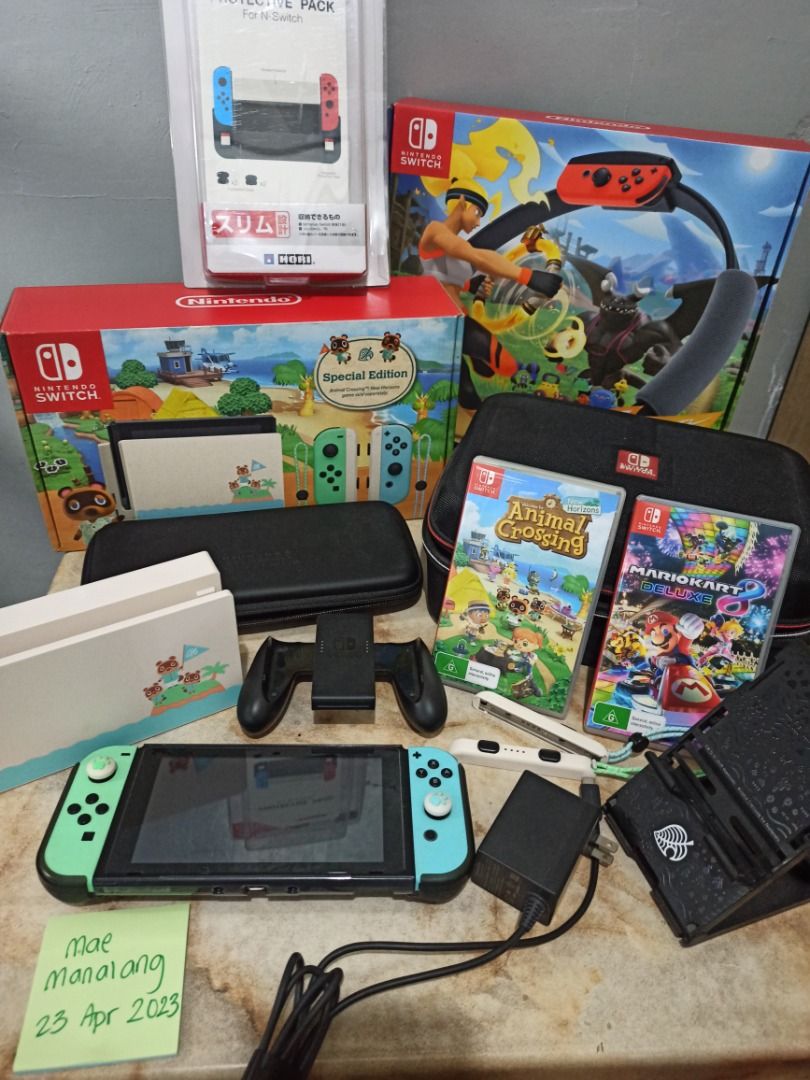 Nintendo Switch Animal Crossing Edition + GAMES and ACCESSORIES SET ...