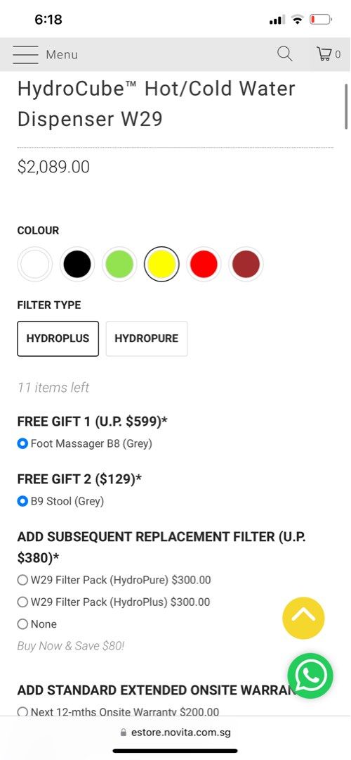 Novita Hydrocube Hot/Cold Water Dispenser W29, TV & Home Appliances ...