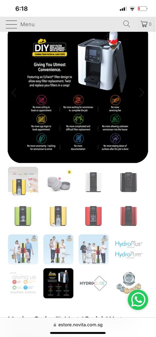 Novita Hydrocube Hot/Cold Water Dispenser W29, TV & Home Appliances, Kitchen Appliances, Water ...