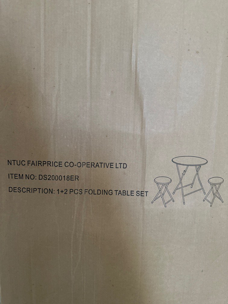 NTUC Table Set 2 Chairs, Furniture & Home Living, Furniture, Tables ...