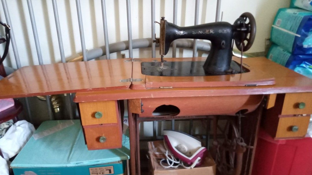 Old Singer sewing machine, Furniture & Home Living, Furniture, Other ...
