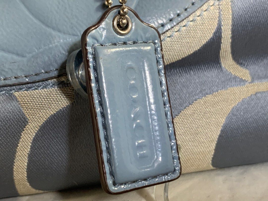 Original Blue Signature Laura Coach Tote Bag, Women's Fashion, Bags ...