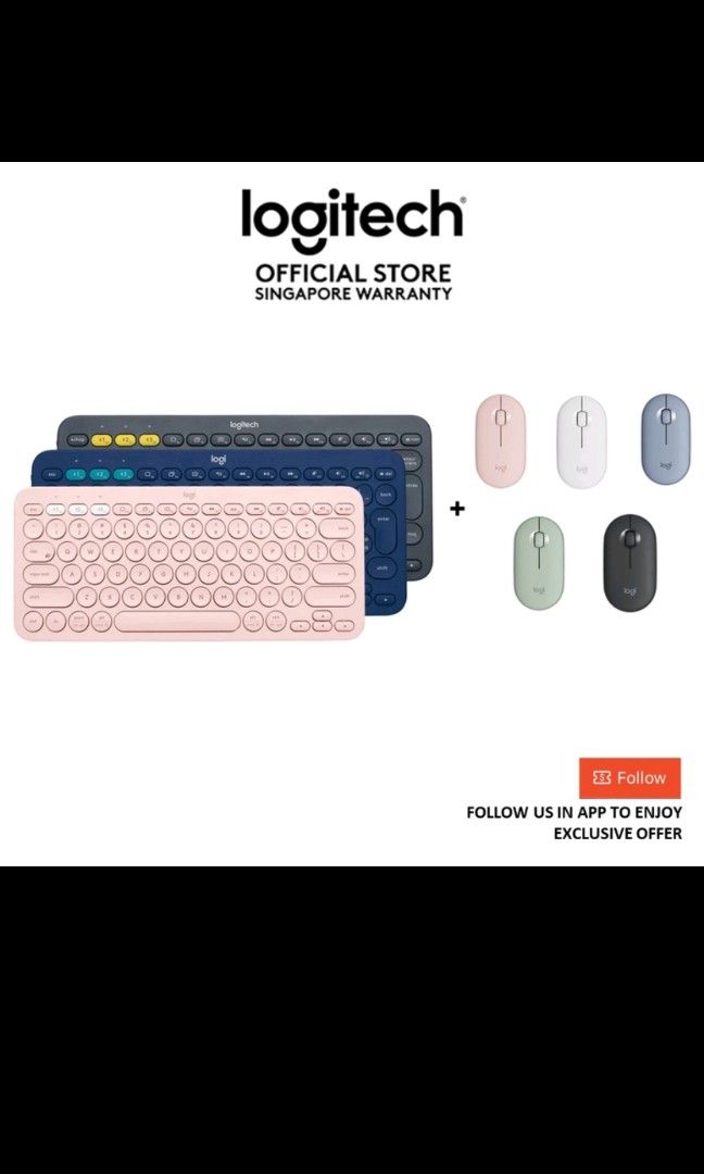 Original Logitech K380 keyboard & M350 mouse bundle set, Computers ...