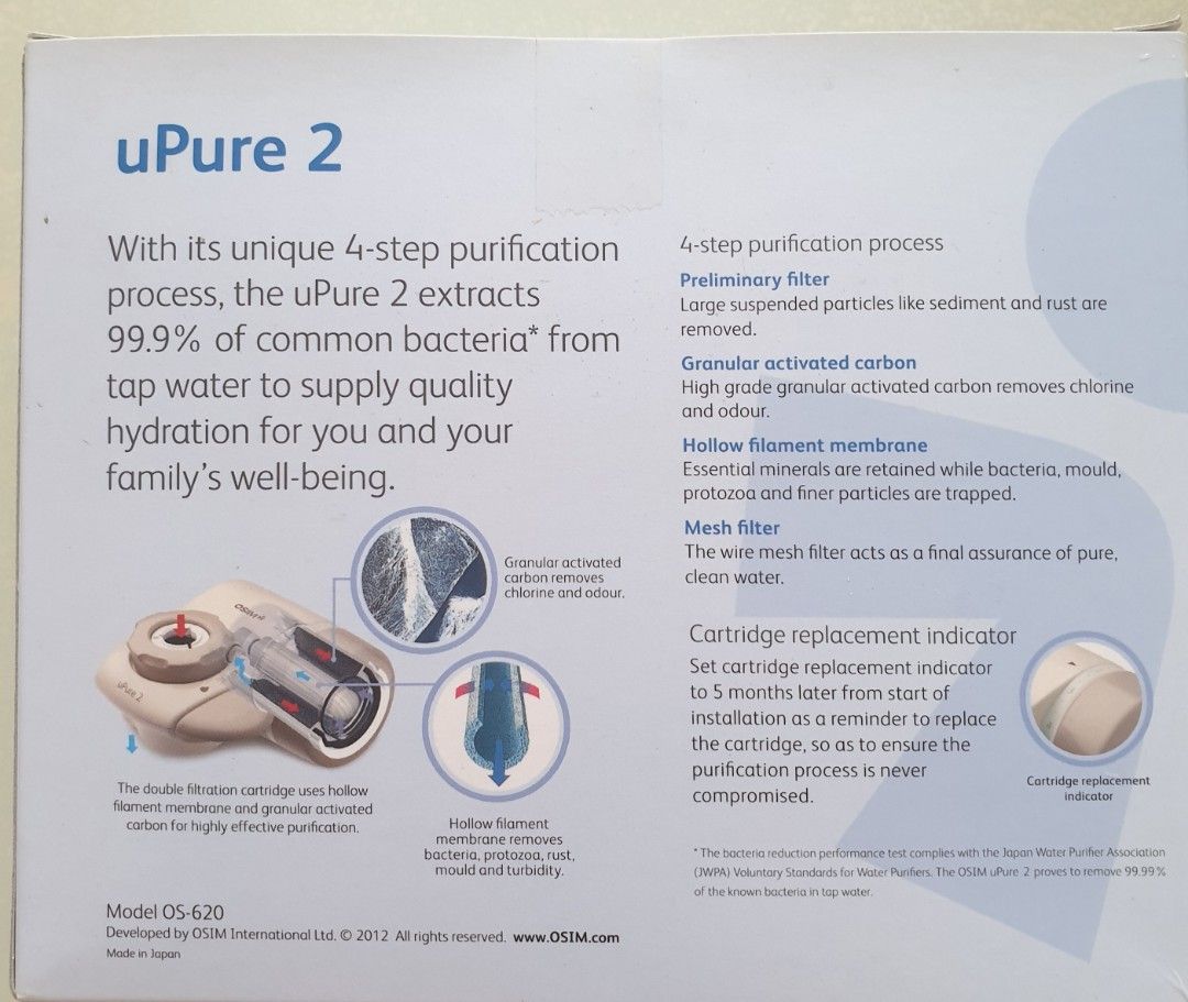 OSIM uPure 2 Water Purifier, TV & Home Appliances, Kitchen Appliances ...