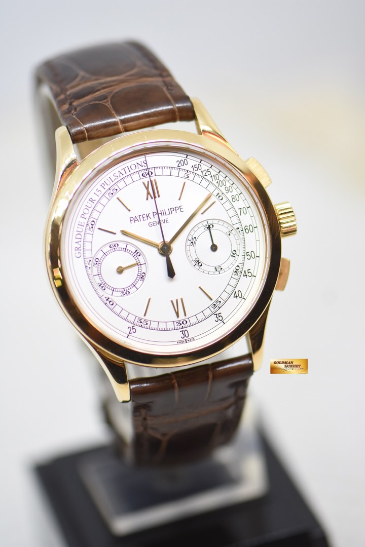 PATEK PHILIPPE CHRONOGRAPH 39MM 18K YELLOW GOLD IN LEATHER STRAP MANUAL 5170J (MINT), Luxury ...